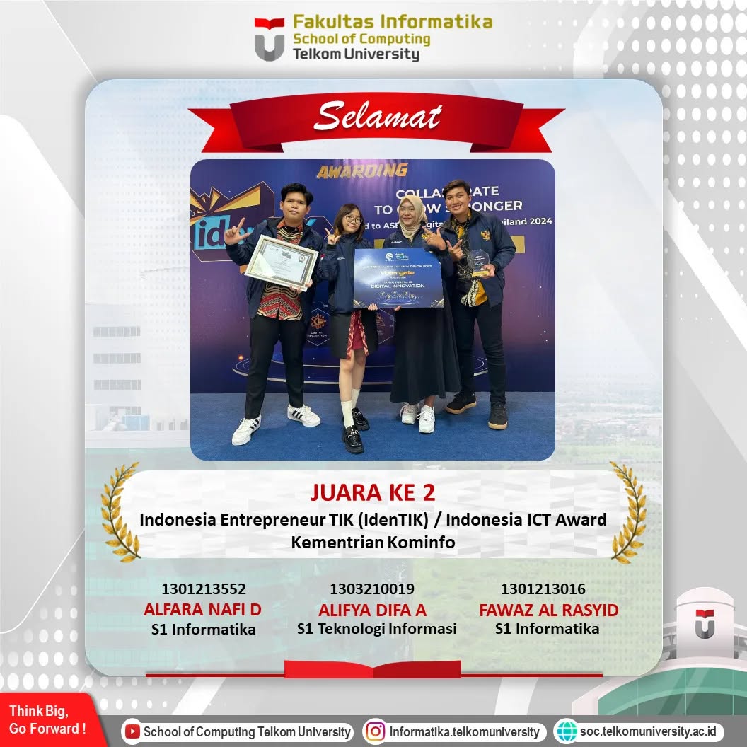 Juara 2 dalam ajang IdenTIK (Indonesia Entrepeneur TIK | Program Studi ...